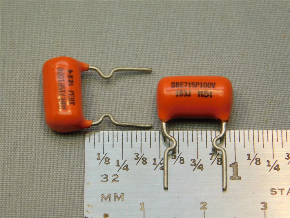 10 SBE / CDE 715P18391J .018uF 100V 5% Polypropylene Orange Drop ...