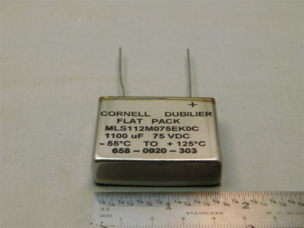 Cornell Dubilier MLS112M075EK1D 1100uF 75VDC Flat Pack Electrolytic ...