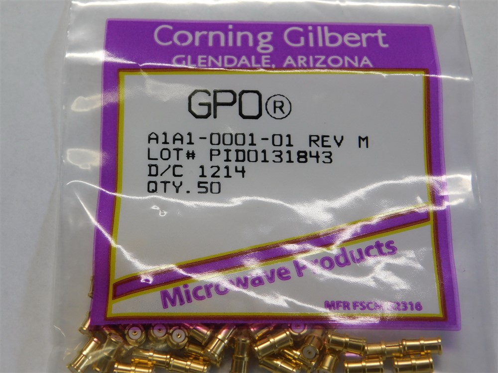 Gilbert A1A1-0001-01 .254" 50 Ohm GPO Blind Mate Interconnect Bullet ...