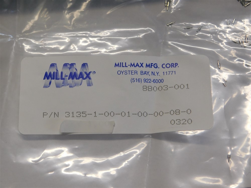 100 Mill-Max 3135-1-00-01-00-00-08-0 Male Swage Mount PCB Pins .040 ...