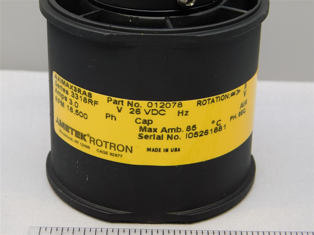 Mil-Spec Ametek Rotron AXIMAX3RAS / 012078 26VDC 3A 18,500RPM Vaneaxial ...