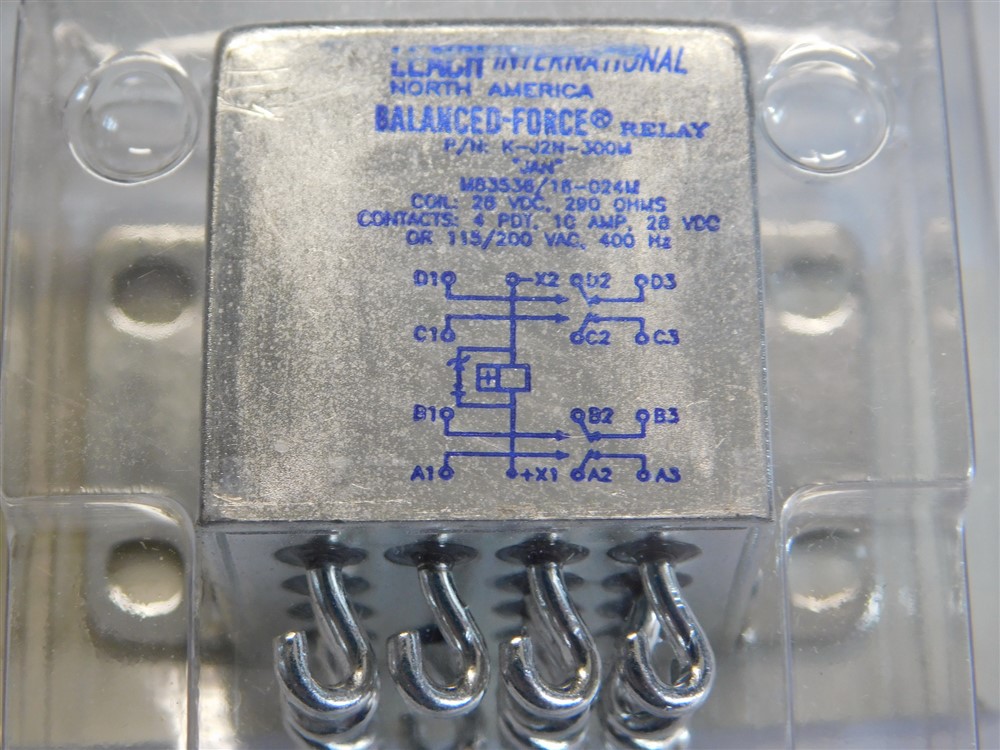 Mil-Spec Leach M83536/16-024M / K-J2N-300M 4PDT 10A, 28V Coil, Sealed ...